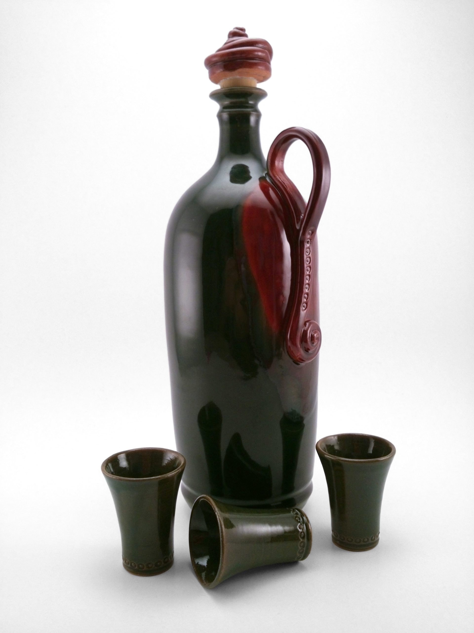 Traditional Pálinka Set • Unique Raku Pottery and Ceramics by Ildikó ...
