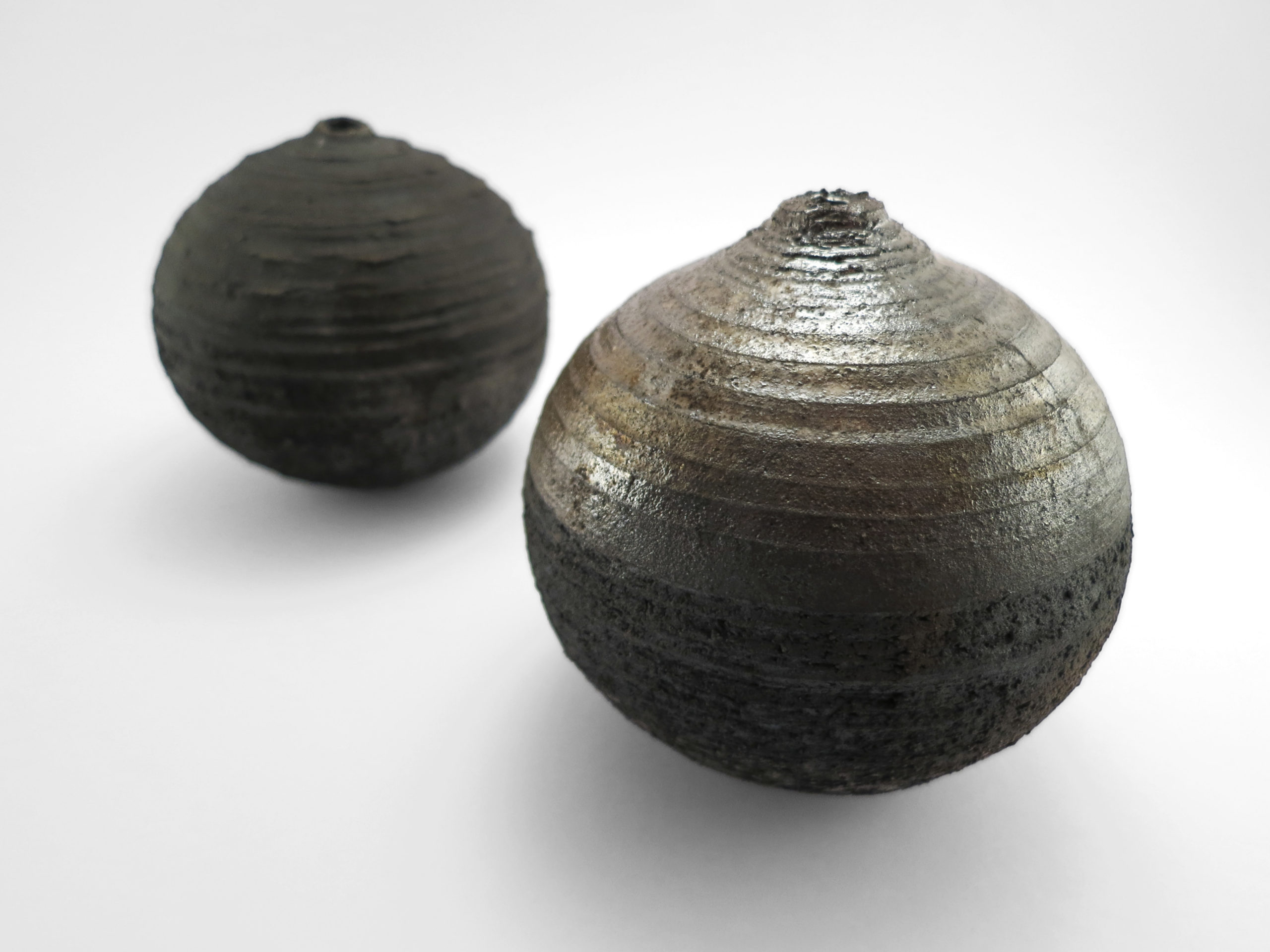 C13 and Metallic Cold • Unique Raku Pottery and Ceramics by Ildikó Károlyi