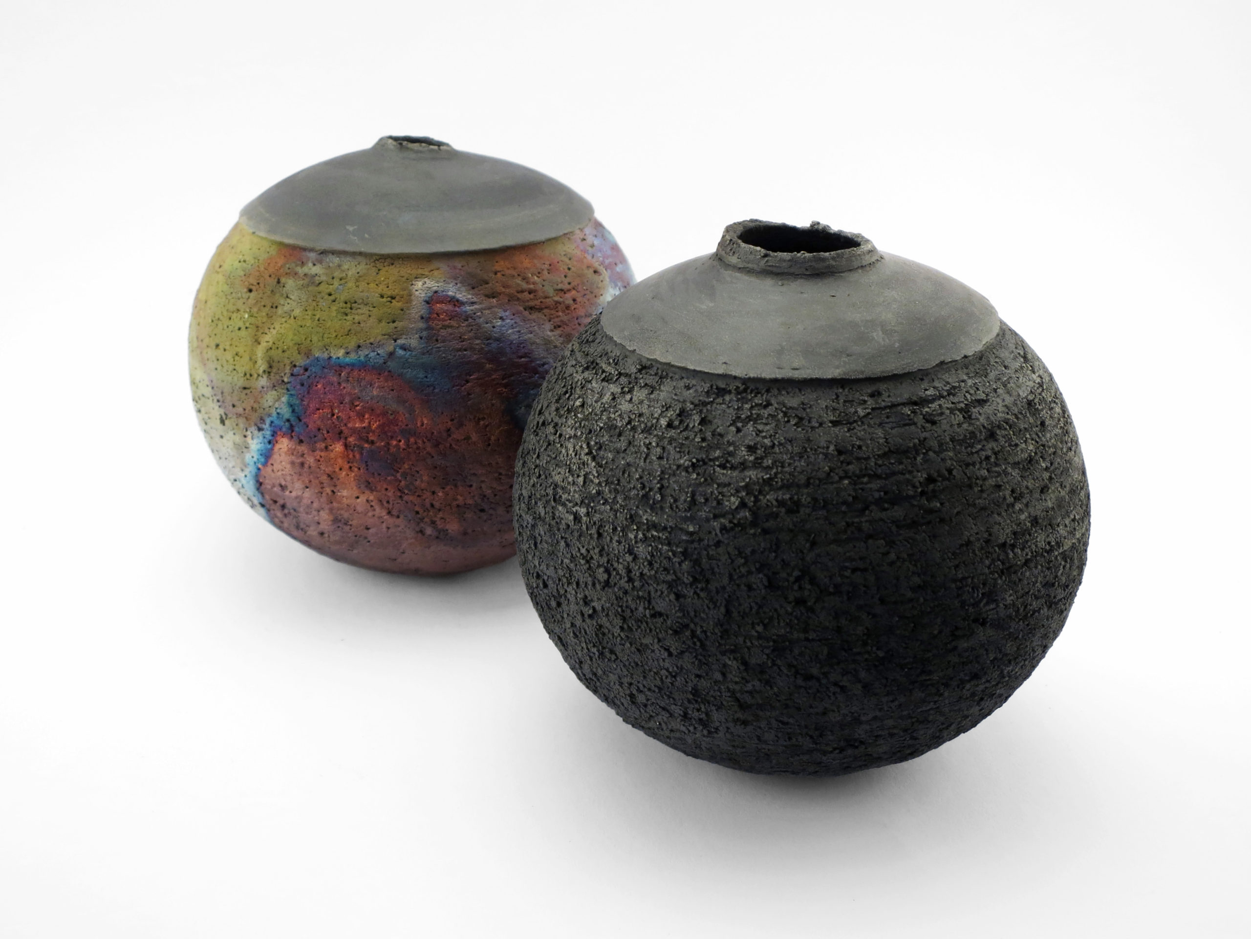 Space Nebula and Void • Unique Raku Pottery and Ceramics by Ildikó Károlyi