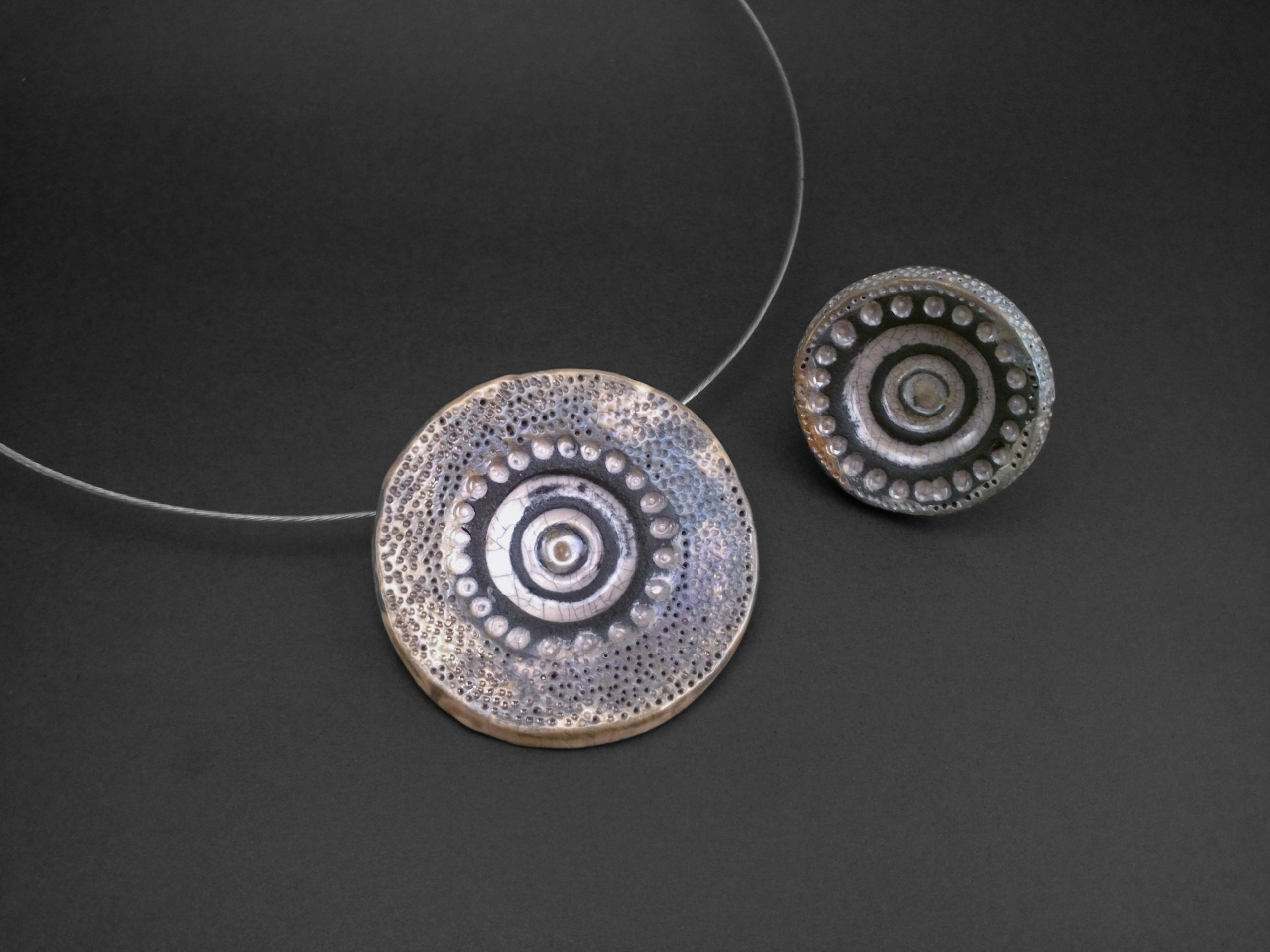 Viking Shield • Unique Raku Pottery and Ceramics by Ildikó Károlyi